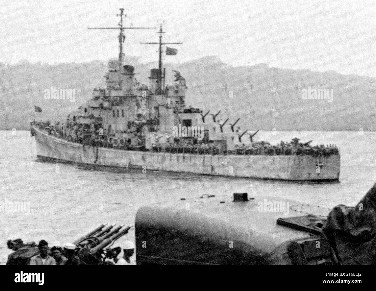 USS Juneau (CL-52) at anchor in September 1942 Stock Photo - Alamy