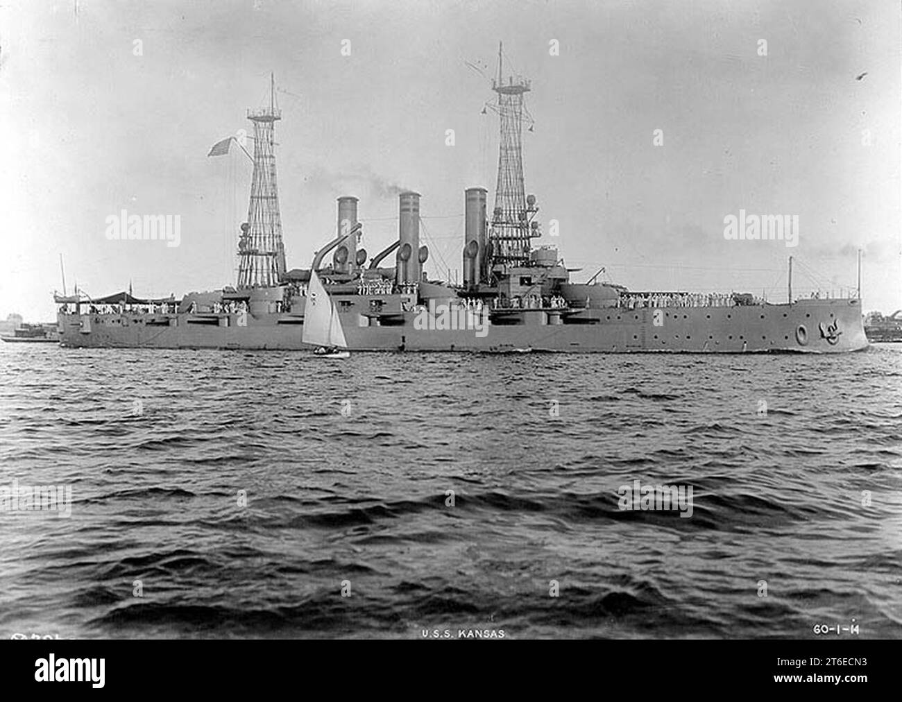 USS Kansas (BB-21) Underway Stock Photo - Alamy