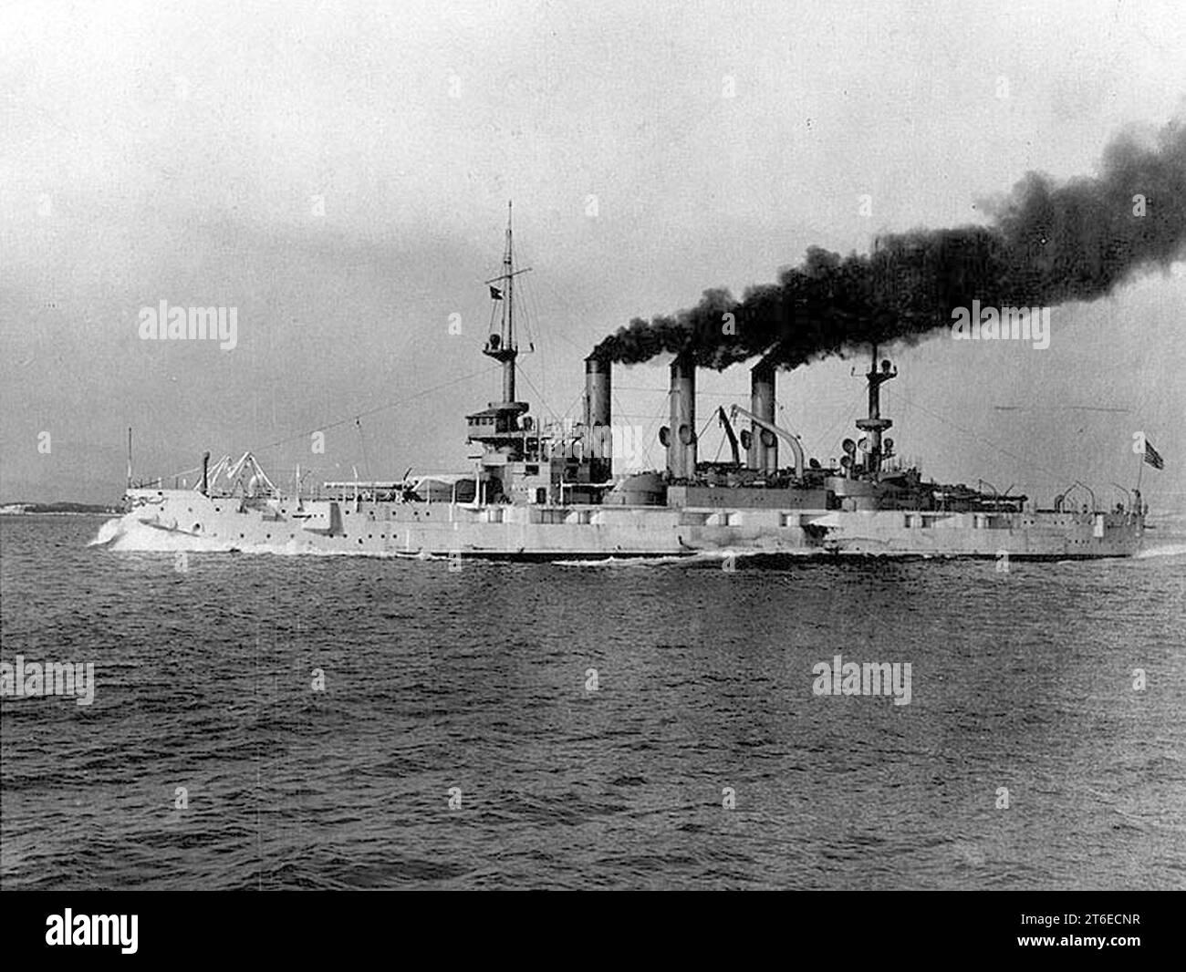 USS Kansas (BB-21) on trials Stock Photo - Alamy