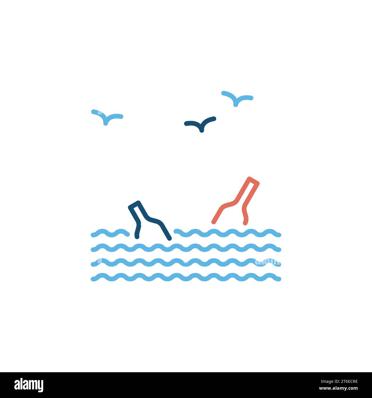Ocean Plastic Pollution vector concept modern icon or symbol Stock ...