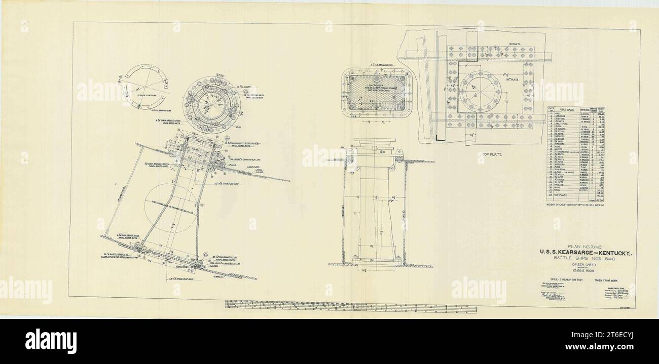 USS Kearsarge (BB-5) and USS Kentucky (BB-6)- 10 Inch Sea Chest for ...