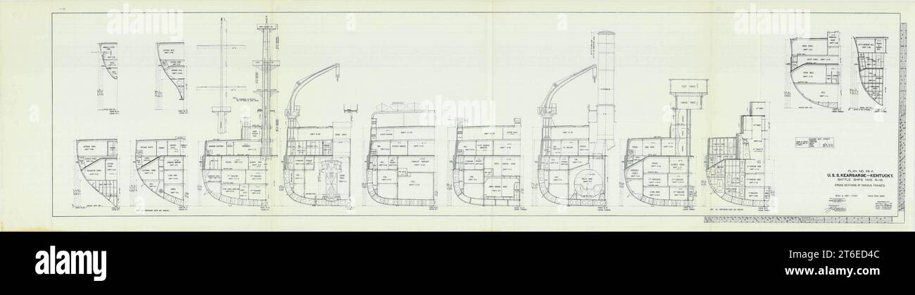 USS Kearsarge (BB-5) and USS Kentucky (BB-6)- Cross Sections at Various Frames Stock Photo - Alamy