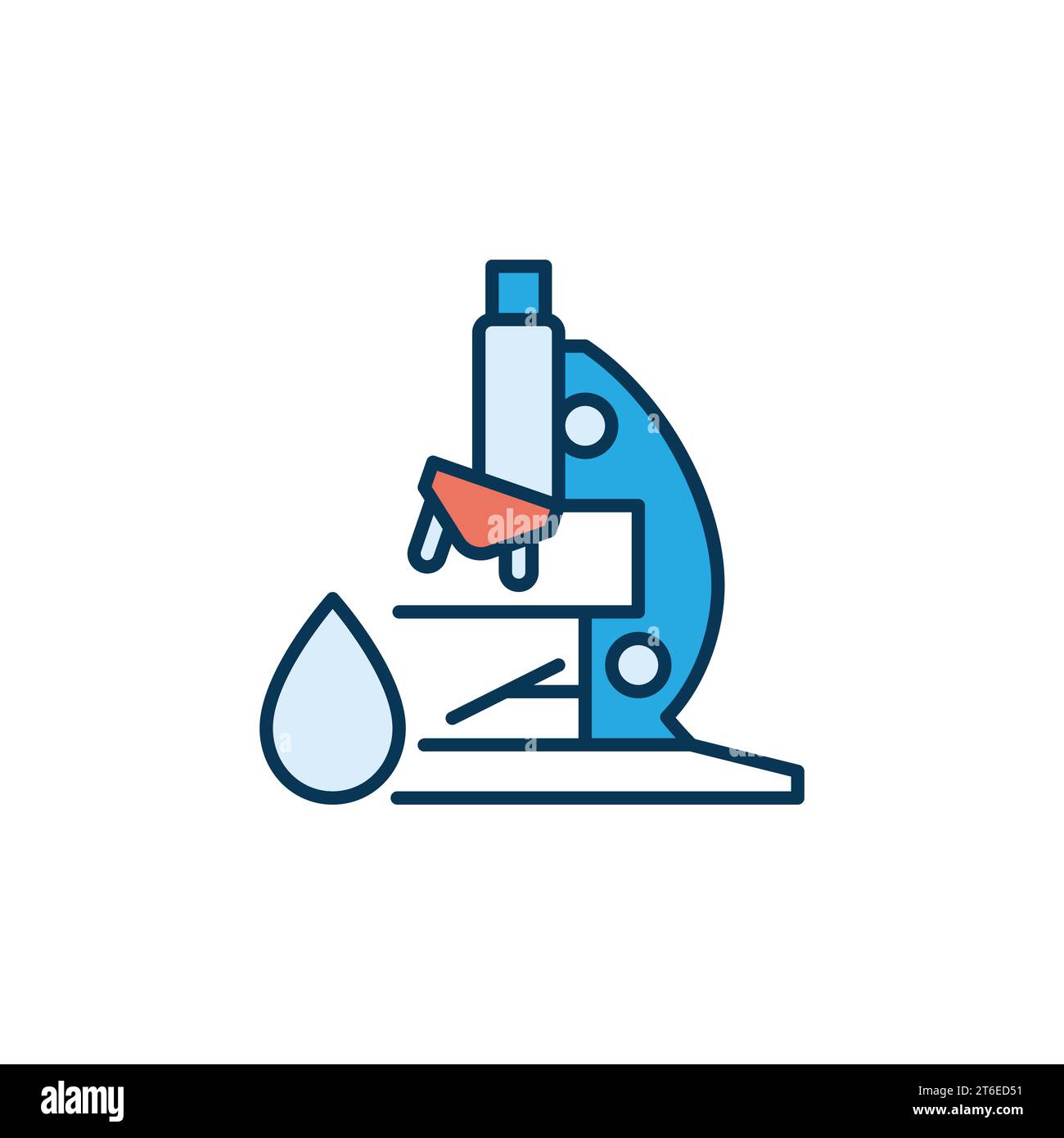 Water Drop with Microscope vector concept modern icon or symbol Stock ...