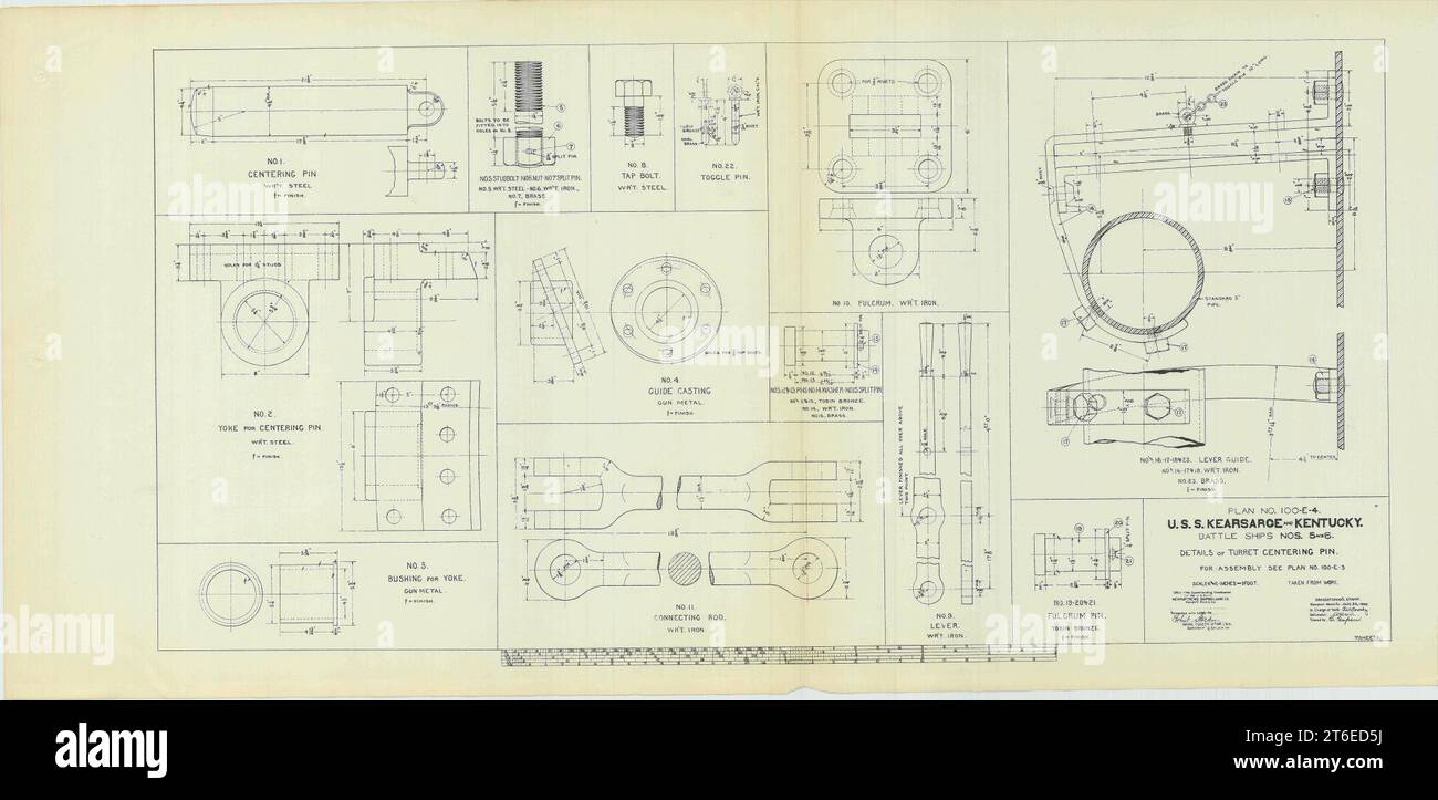 USS Kearsarge (BB-5) and USS Kentucky (BB-6)- Details of Turret ...