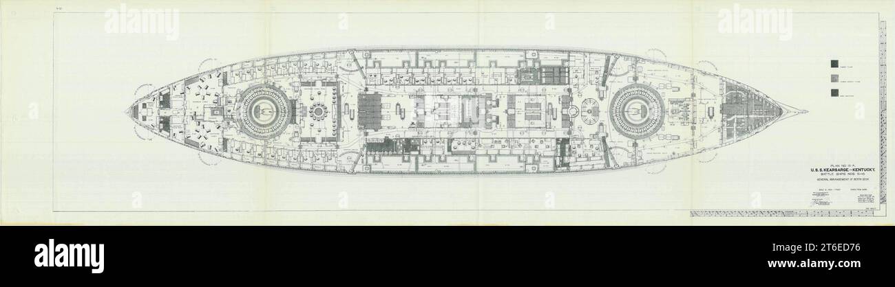 USS Kearsarge (BB-5) and USS Kentucky (BB-6)- General Arrangement of Berth Deck Stock Photo - Alamy