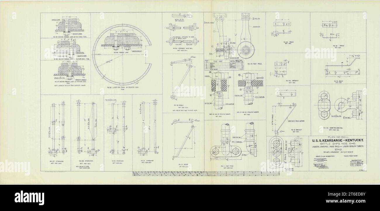 USS Kearsarge (BB-5) and USS Kentucky (BB-6)- Ladders, Gratings, Hand ...
