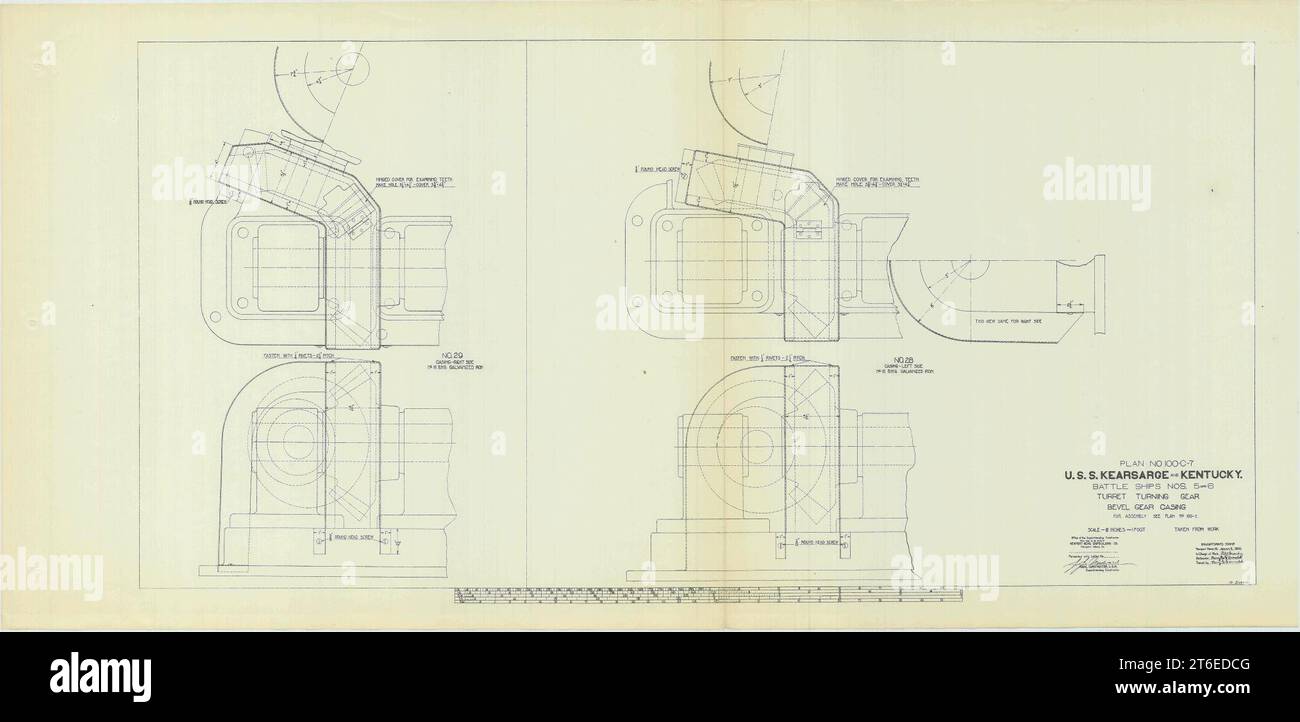 USS Kearsarge (BB-5) and USS Kentucky (BB-6)- Turret Turning Gear ...