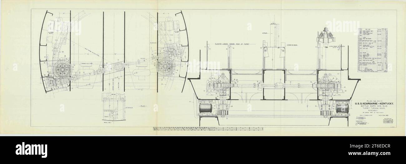 USS Kearsarge (BB-5) and USS Kentucky (BB-6)- Turret Turning Gear, Assembly Stock Photo - Alamy