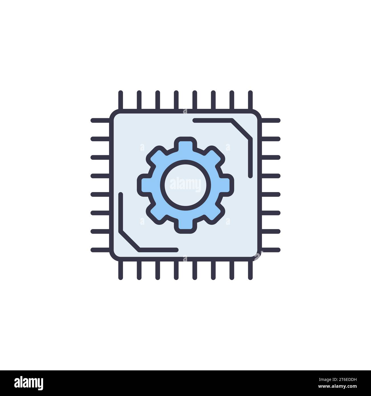 Micro Chip vector thin line concept blue icon or symbol Stock Vector ...