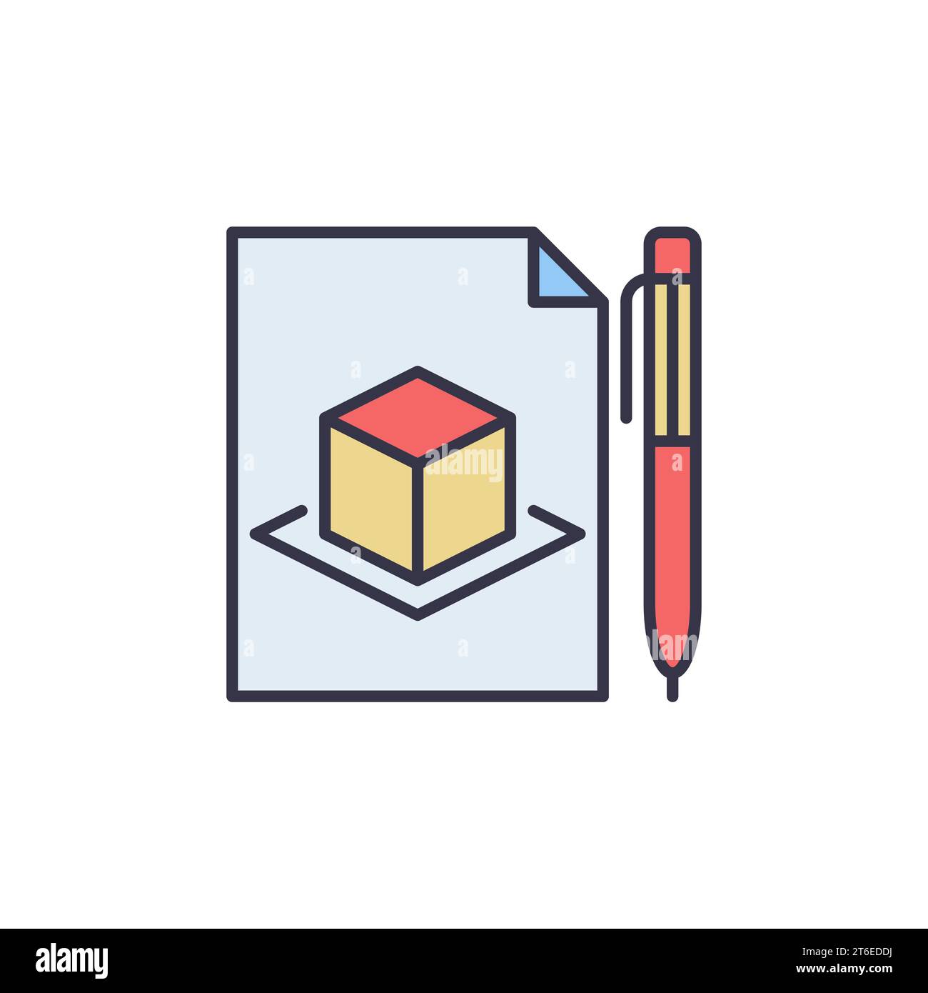Paper Document with Pen vector concept colored icon or symbol Stock ...