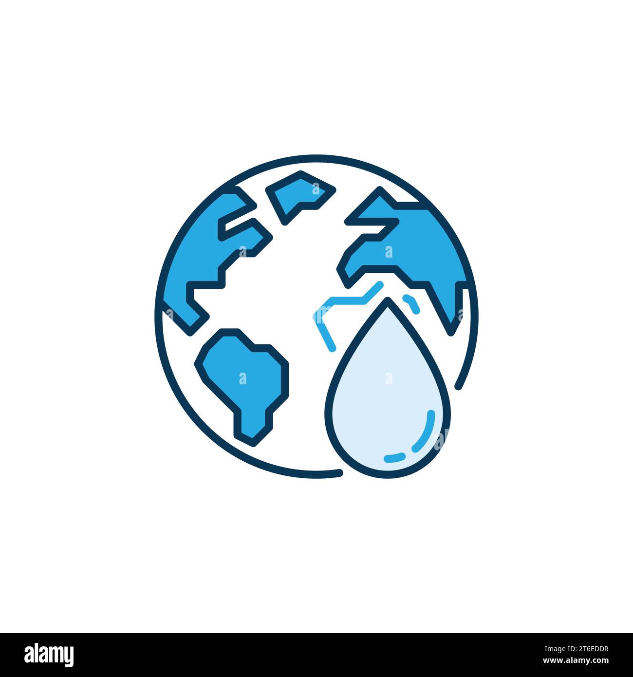 Water Drop with Earth Globe vector concept modern icon or design ...