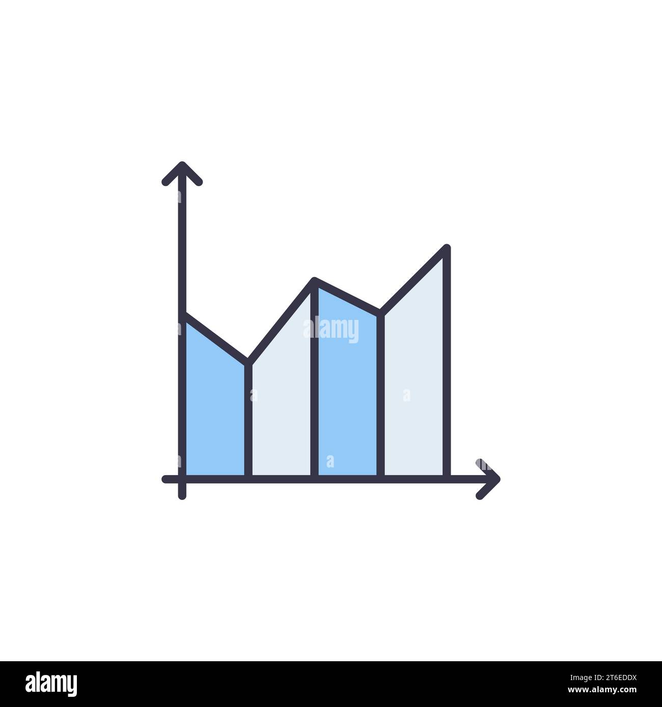 Blue Growing Graph vector concept creative icon or design element Stock ...