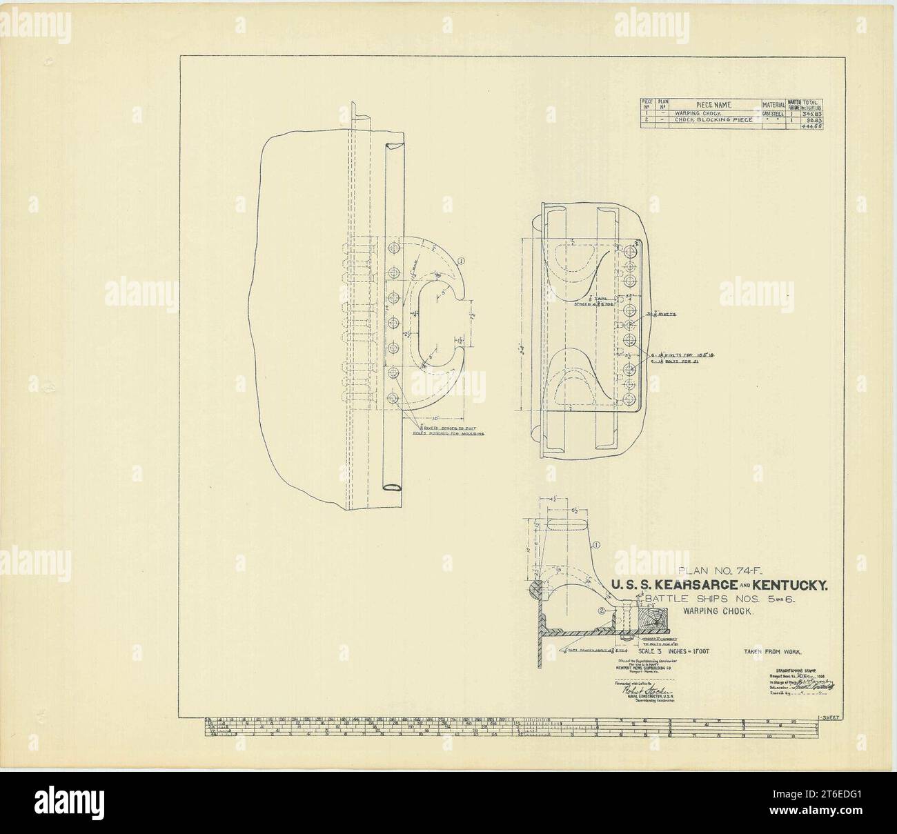 USS Kearsarge (BB-5) and USS Kentucky (BB-6)- Wrapping Chock Stock Photo - Alamy
