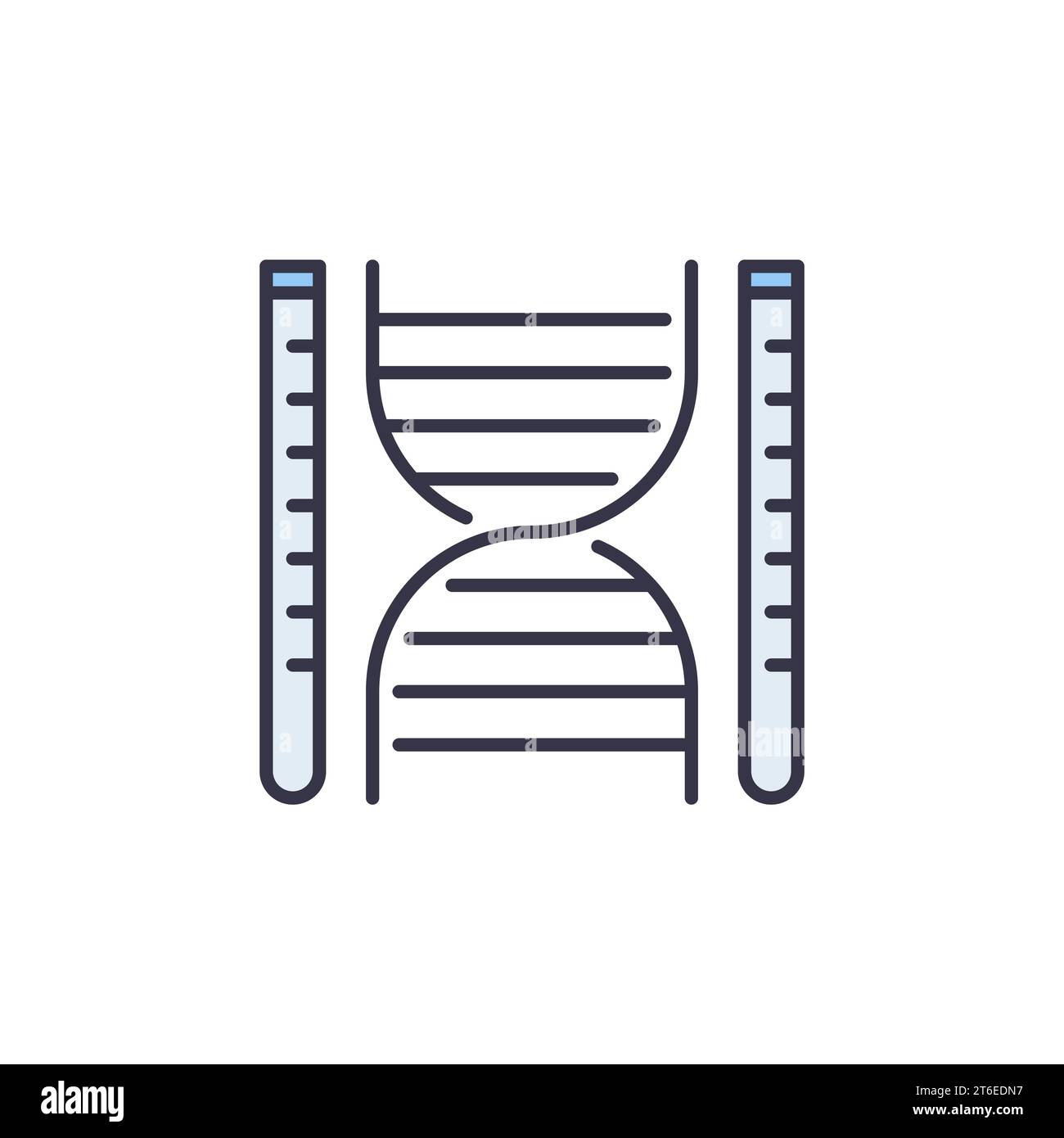 DNA with Test Tubes vector concept minimal icon or design element Stock ...