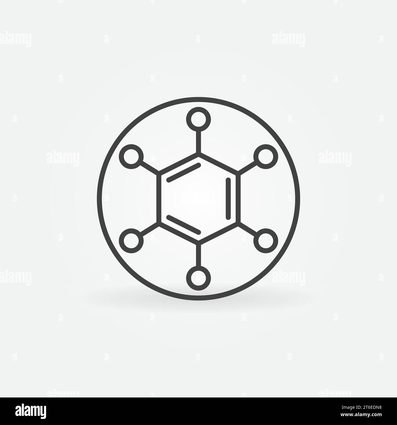 Circle with Hexagon Molecule vector concept icon or symbol in thin line ...
