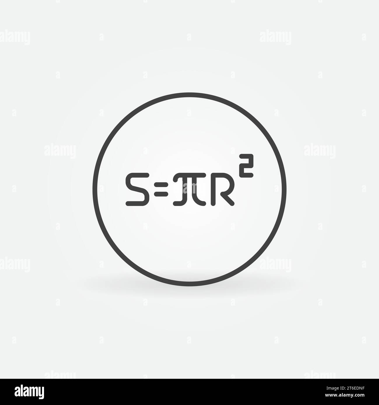Area of a Circle vector Mathematics concept icon or sign in outline ...