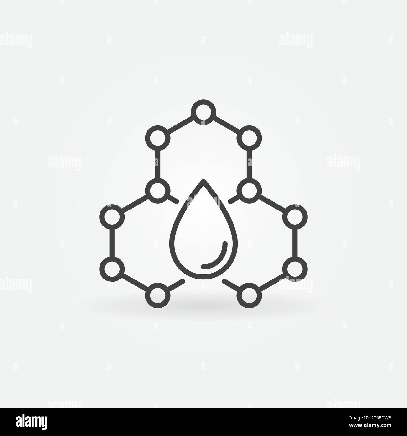 Water Drop with Molecule outline vector concept icon or design element ...