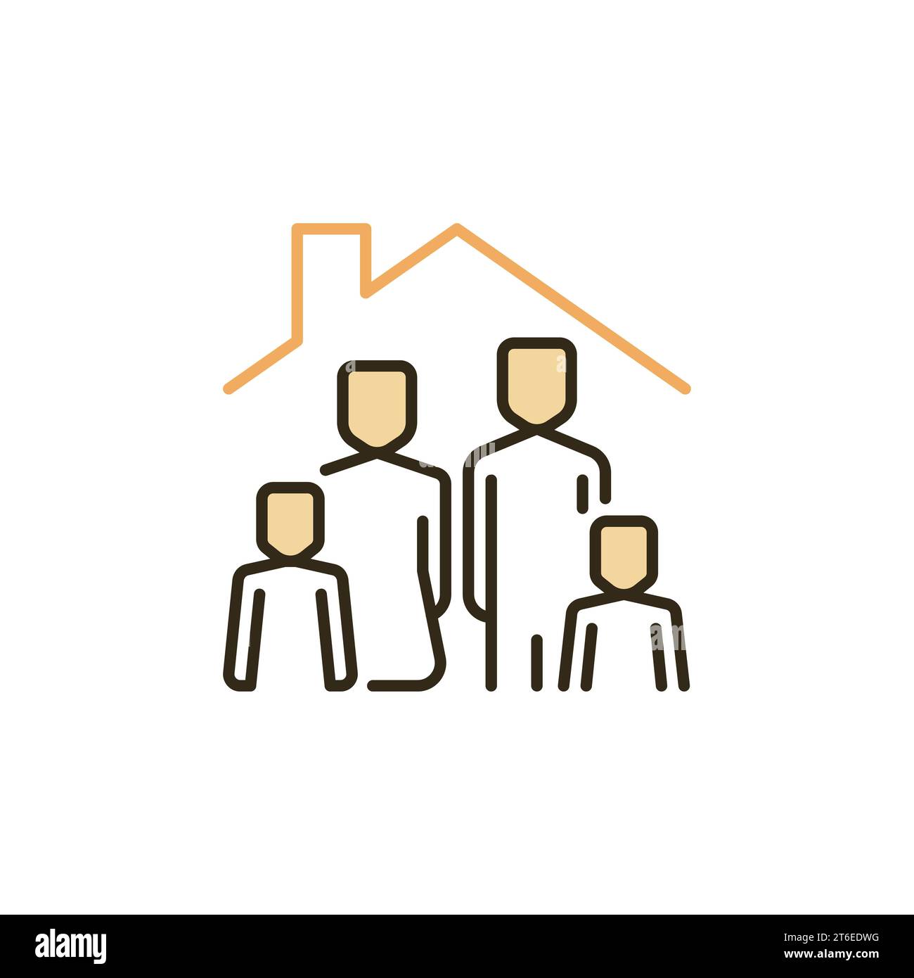 Happy Family under House Roof vector concept colored icon or design ...