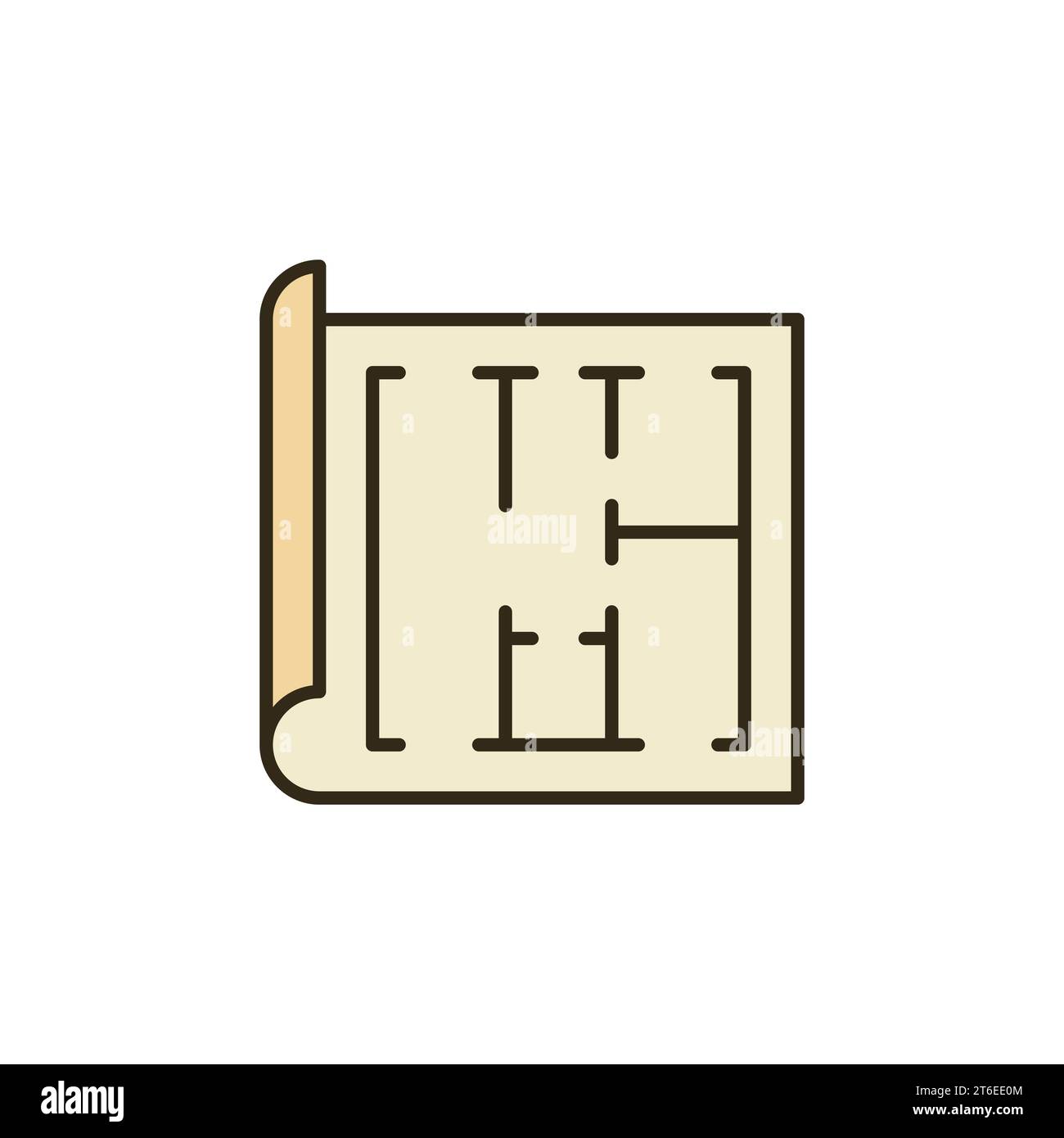 House Plan or Home Floor Plan vector concept colored icon or symbol ...