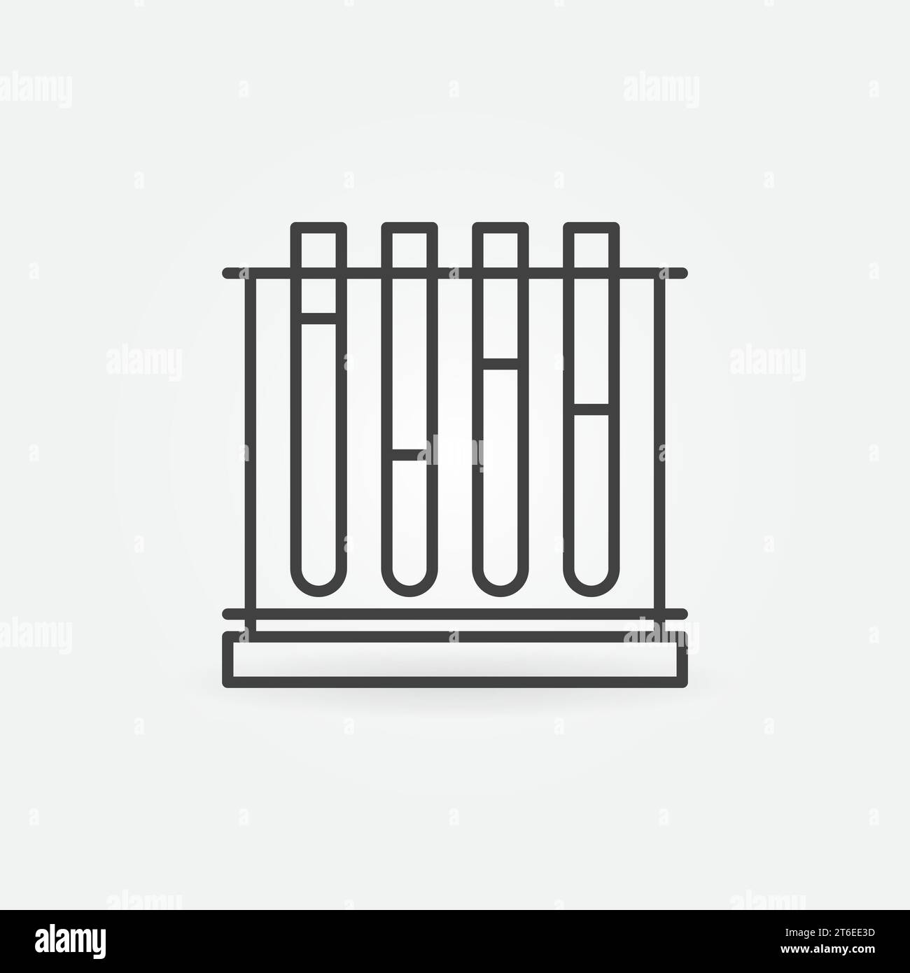 Test-Tubes on Stand vector concept icon or symbol in thin line style ...