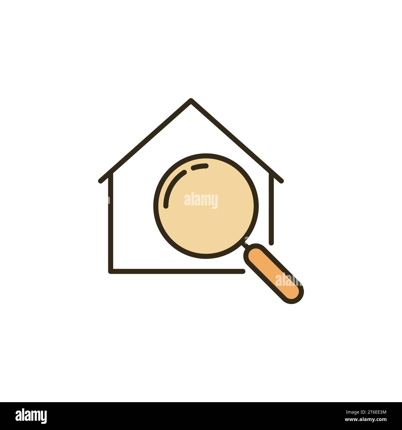House with Magnifying Glass vector Real Estate Search concept colored ...