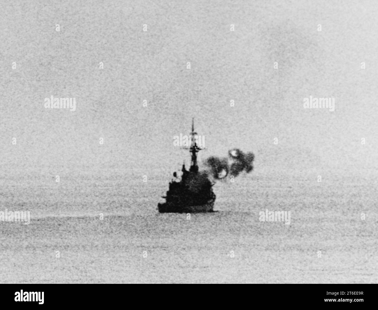 USS Keppler (DD-765) fires on North Vietnamese targets in March 1969 ...