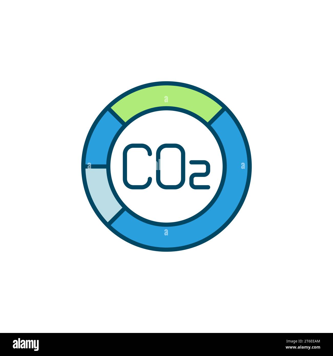 CO2 Pie Chart vector concept Carbon Dioxide colored icon or symbol ...