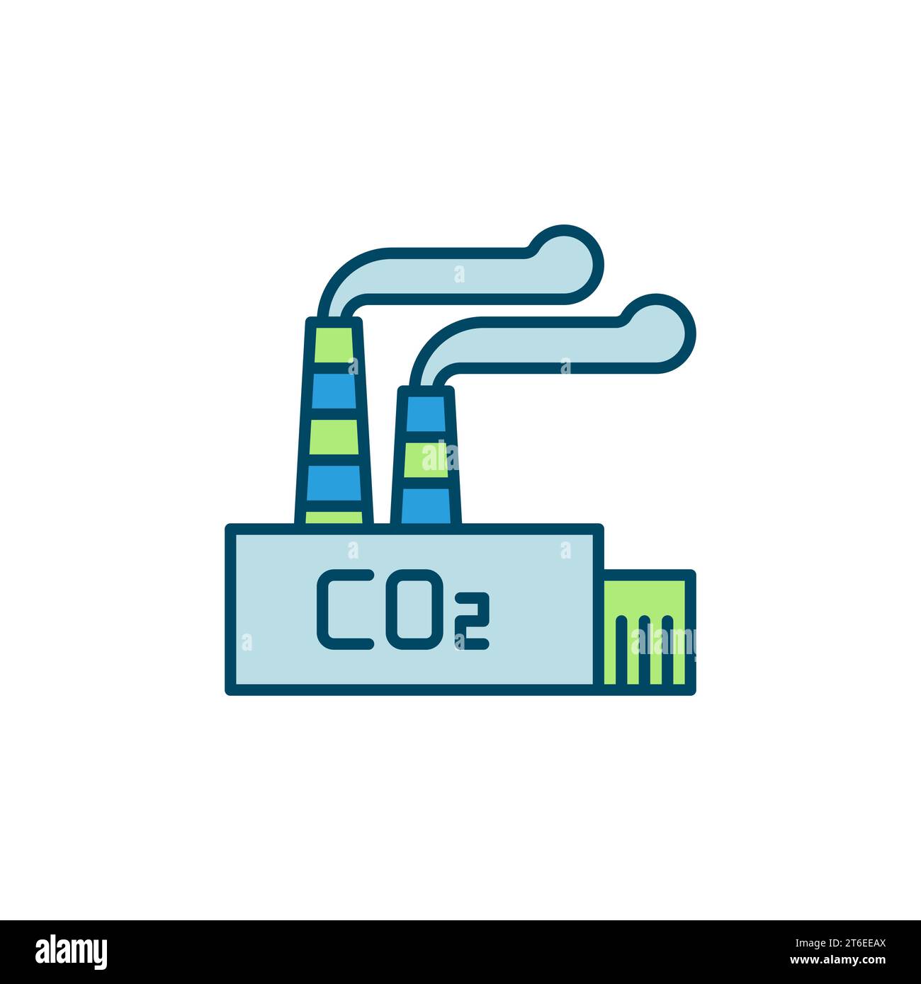 CO2 Air Pollution Carbon Dioxide vector concept colored icon or sybmol ...