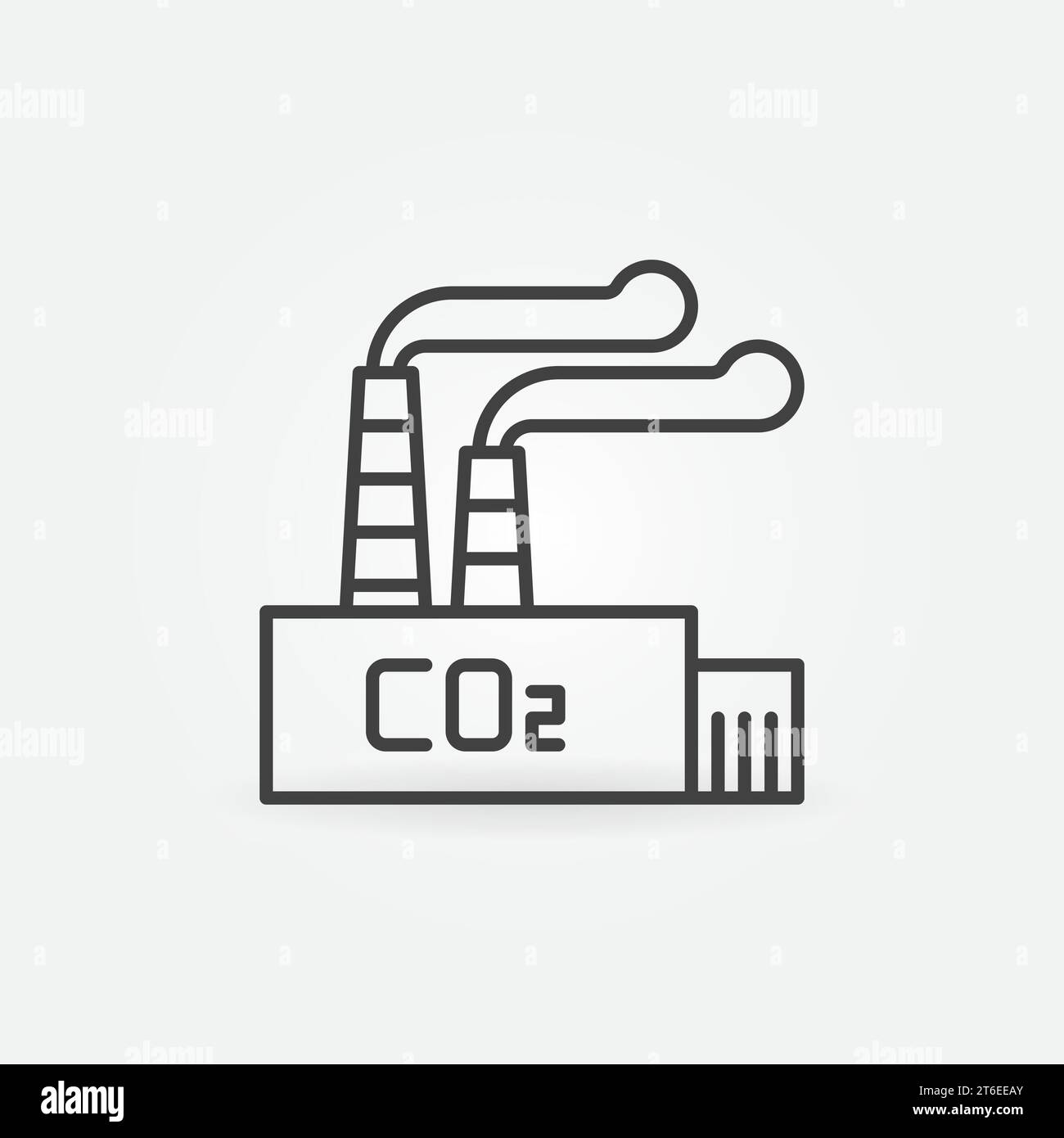 Air Pollution Carbon Dioxide CO2 vector Plant concept icon or sign in ...