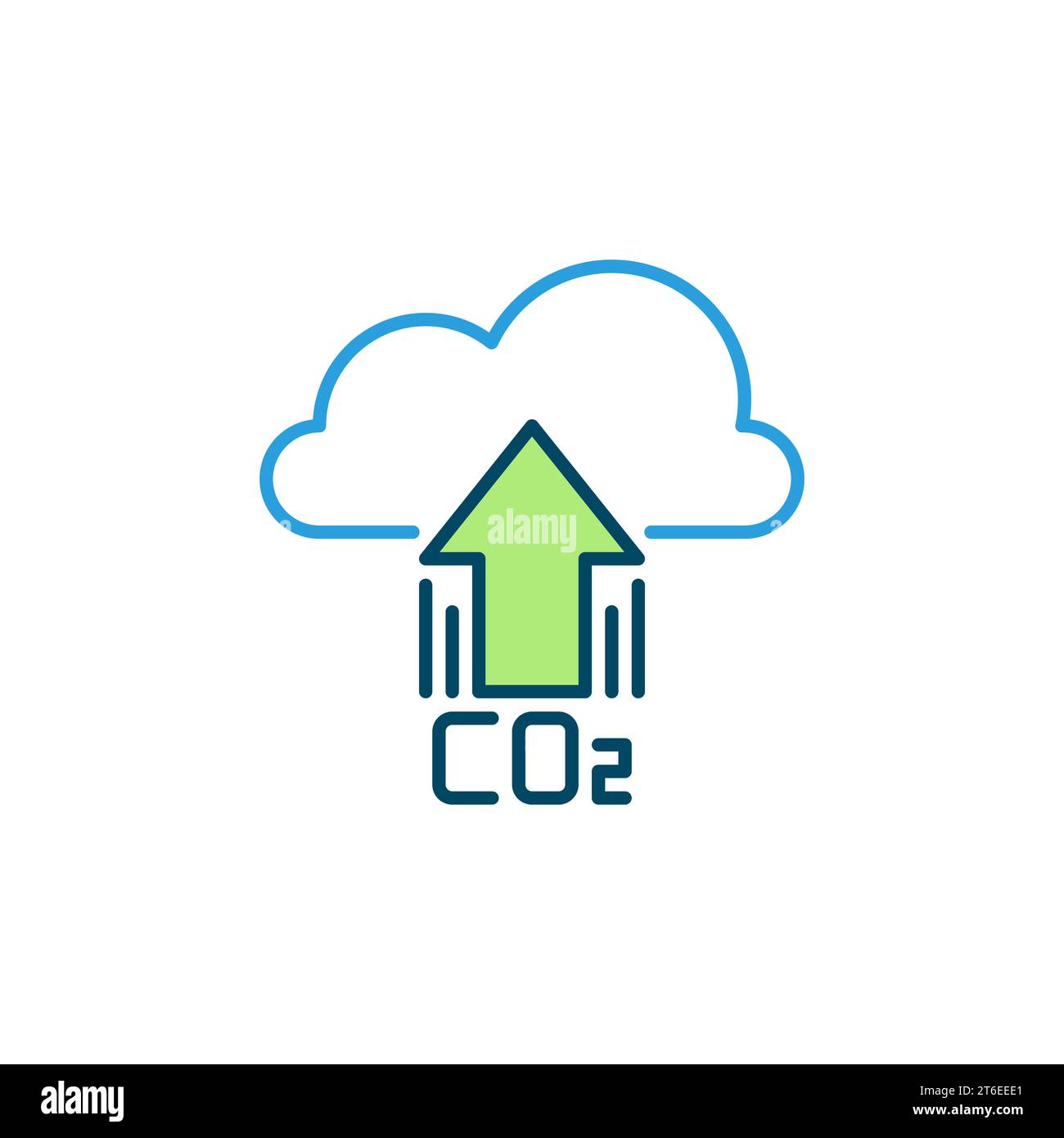 Carbon Dioxide CO2 Cloud with Arrow vector concept colored icon or ...