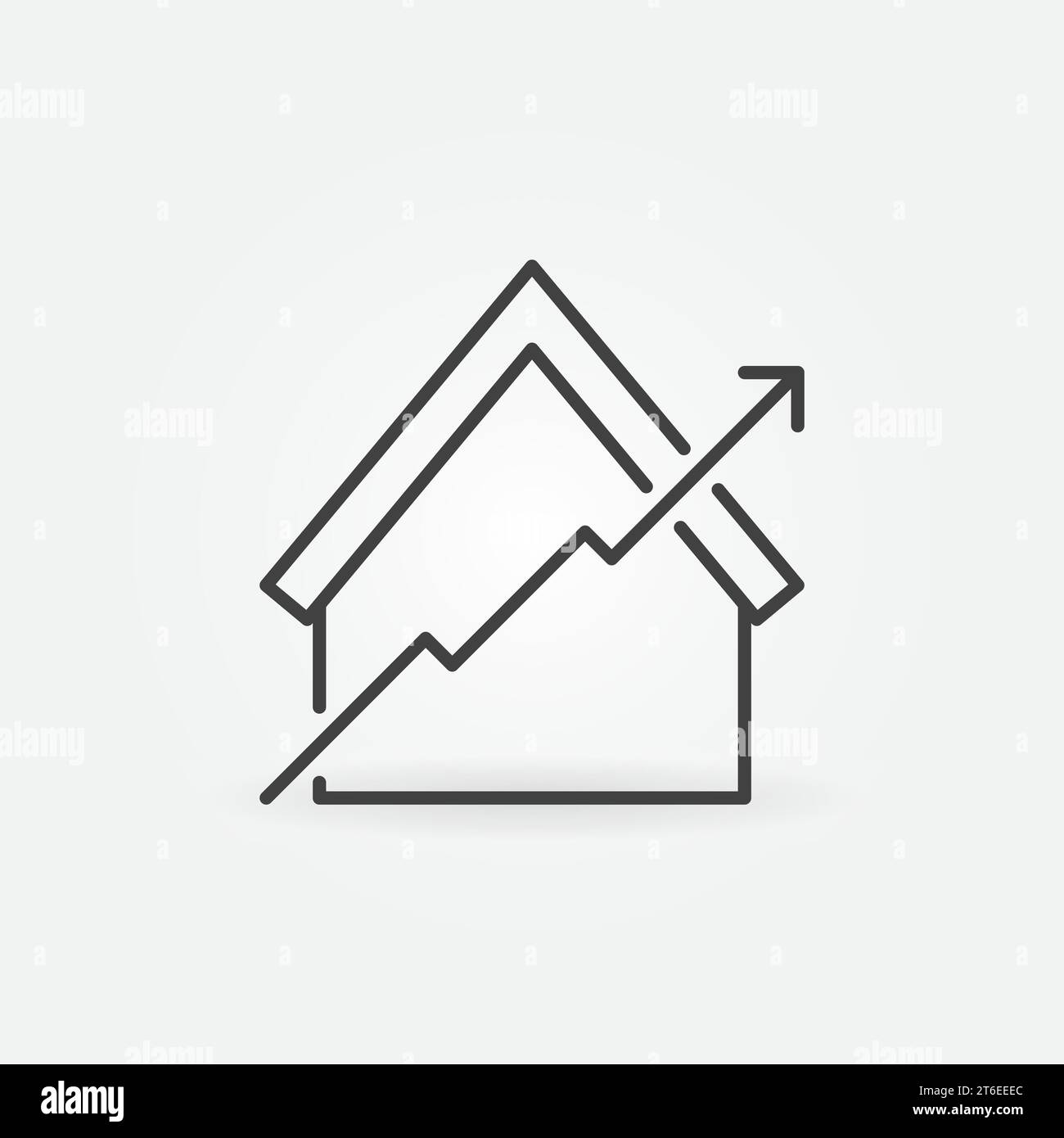 Rise in Property Prices outline icon. Vector House Prices Rise concept ...