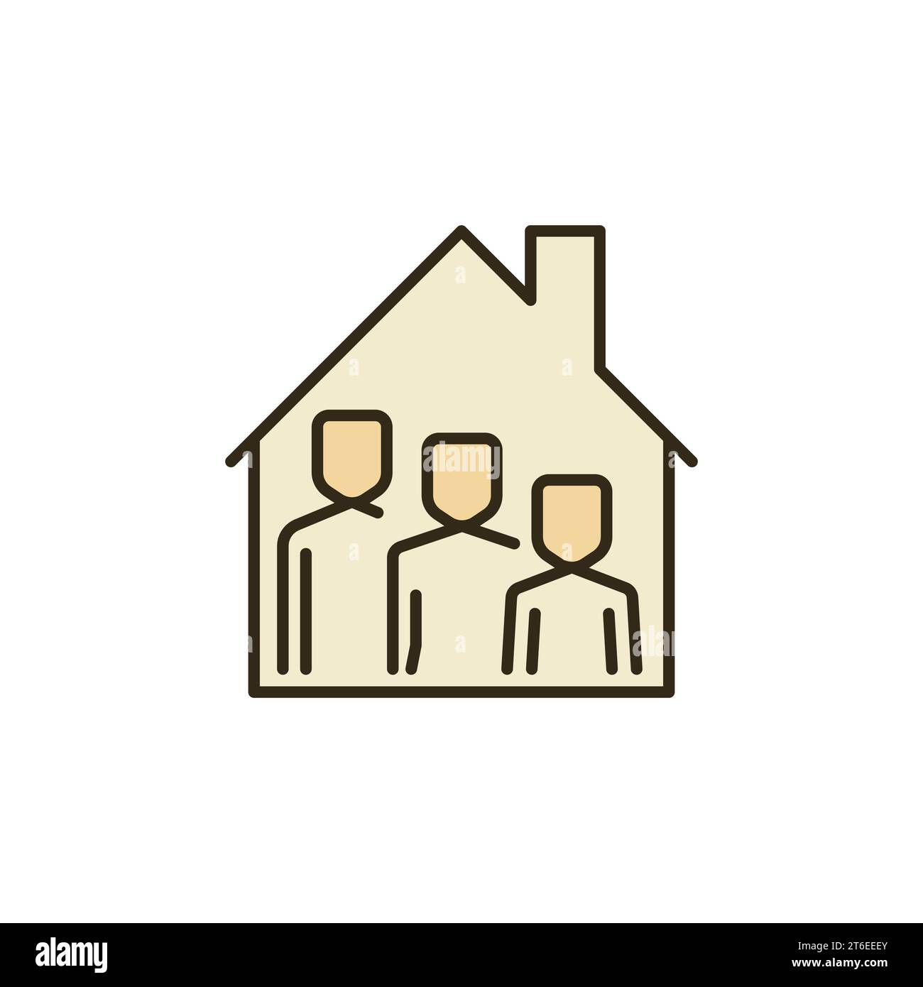 Happy Family in House vector concept colored icon or symbol Stock ...