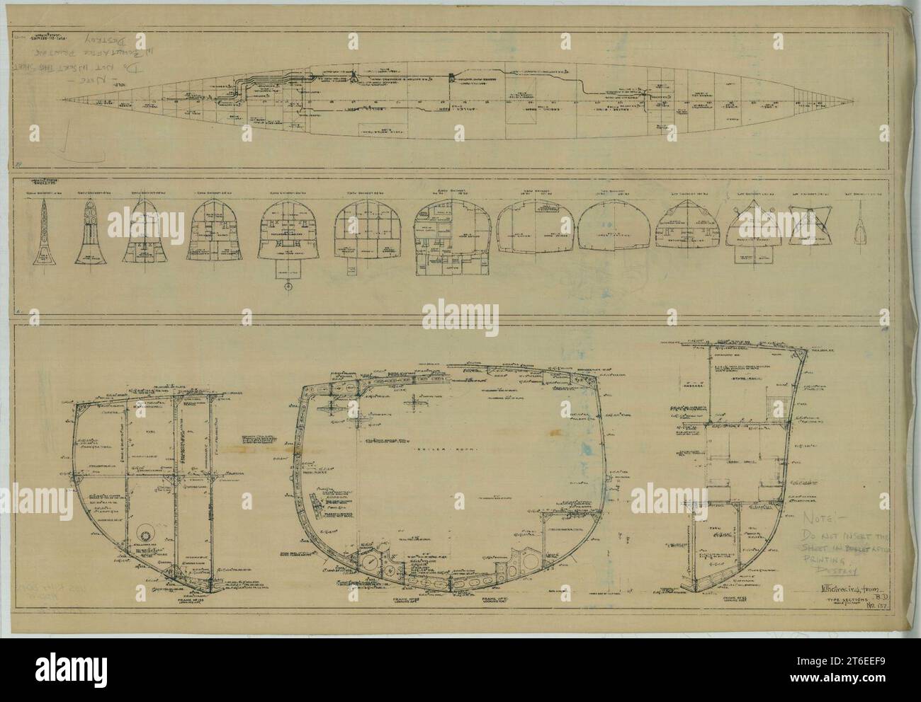 USS Kilty (DD-137)- Sections, Fuel Oil Repairs, Type Sections Stock ...