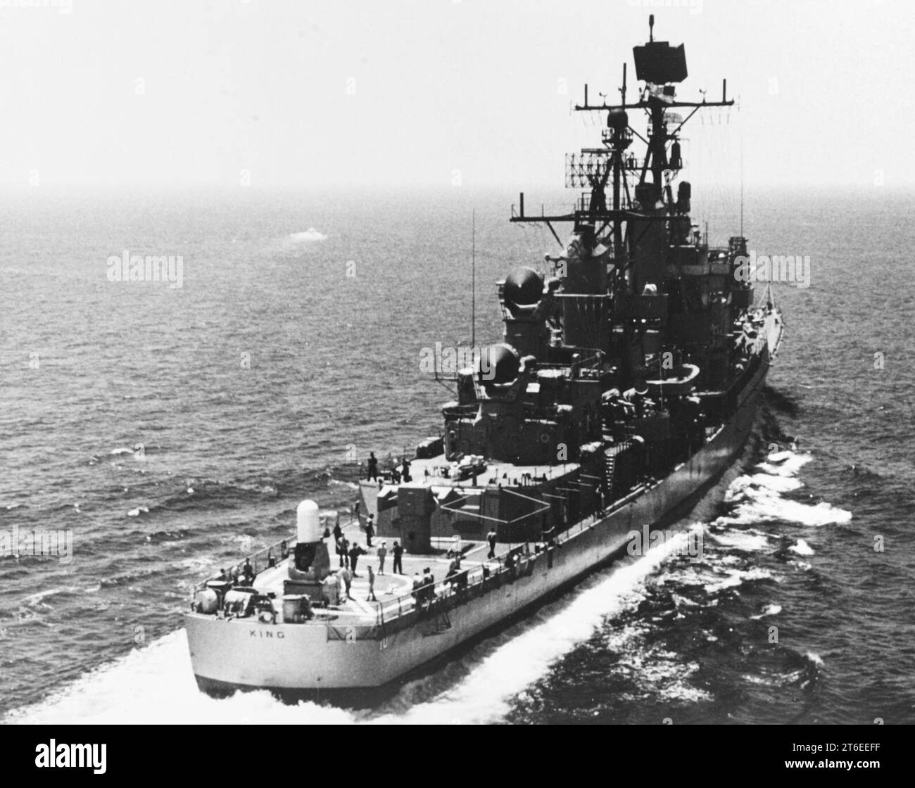 USS King (DLG-10) with Phalanx CIWS prototype in 1973 Stock Photo - Alamy