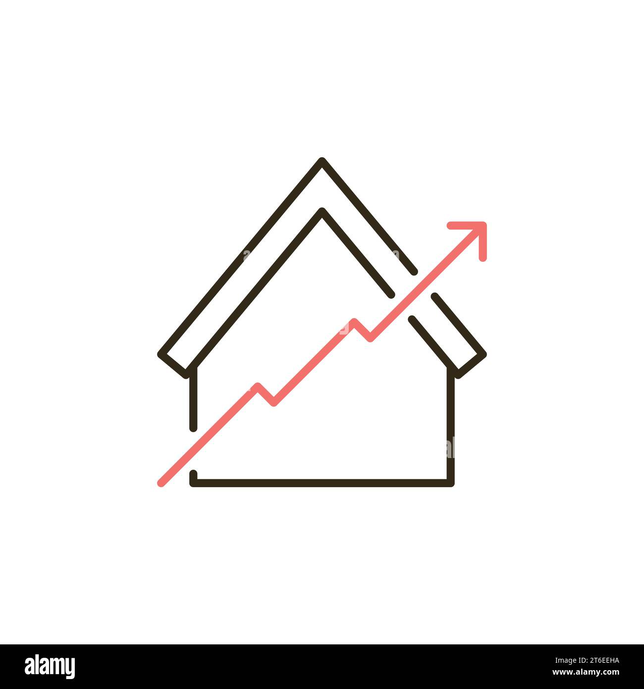 Rise in Property Prices colored icon - vector House Prices Rise concept ...