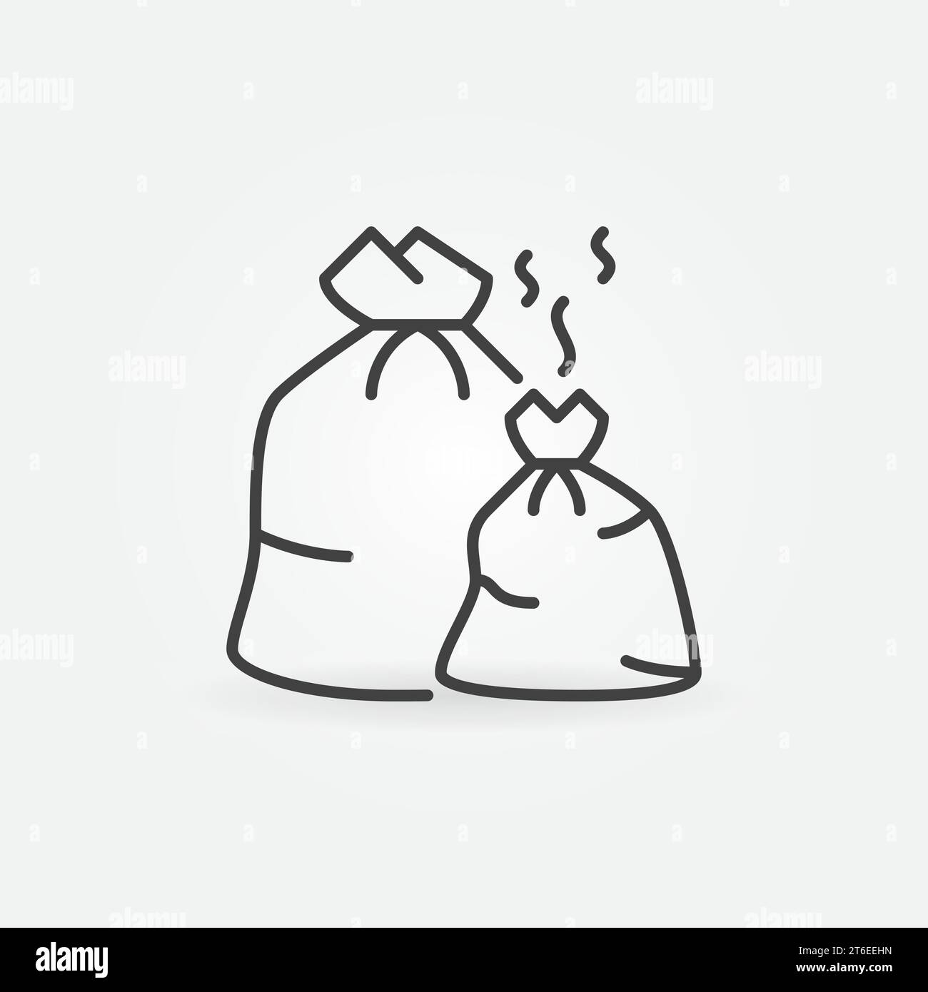 Garbage Trash Bags vector Rubbish concept outline icon or design ...