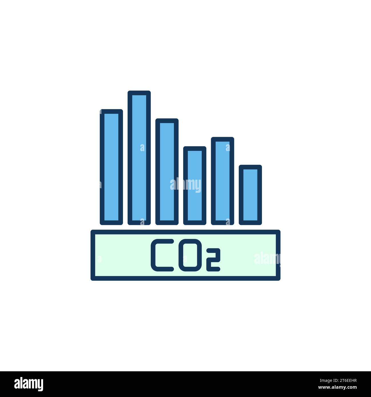 CO2 Carbon Dioxide Bar Chart vector concept creative icon or modern ...
