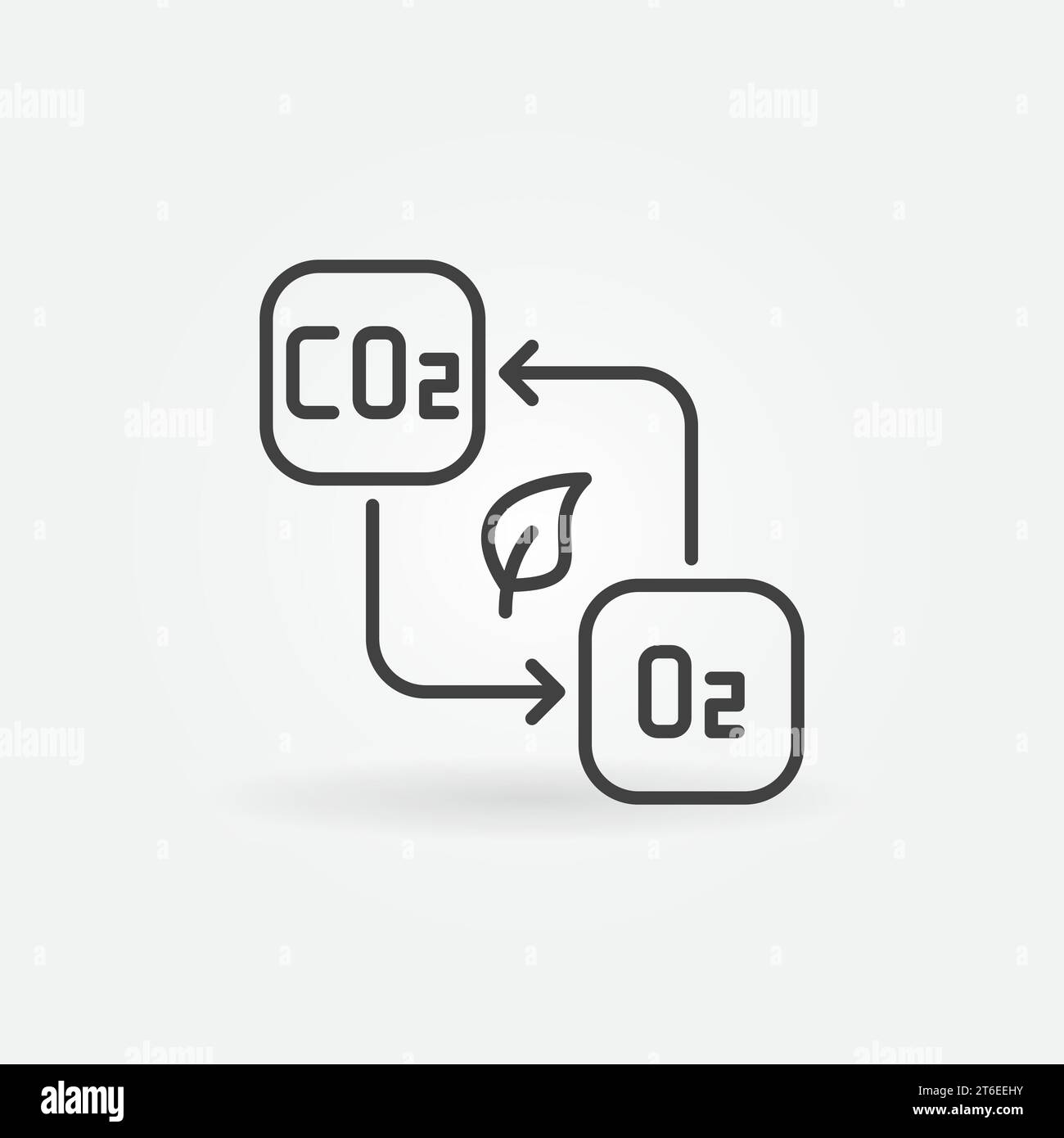 Carbon Dioxide CO2 to O2 outline vector concept icon or design element ...