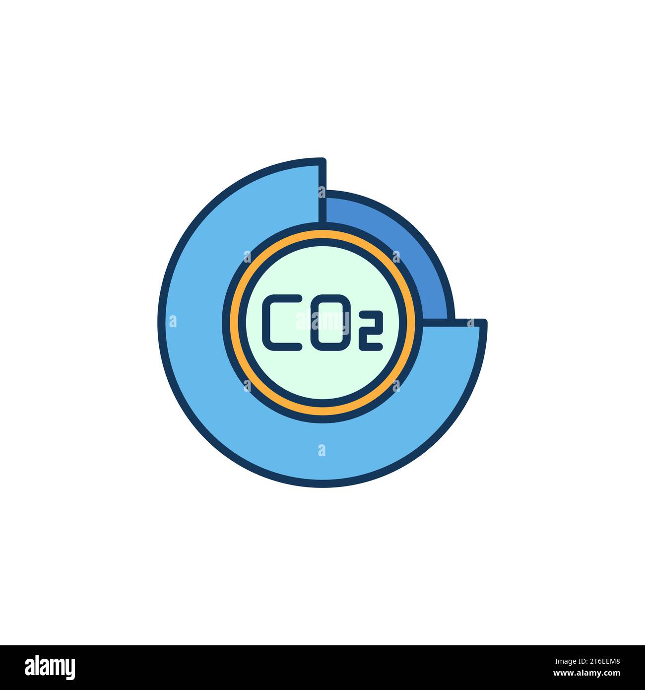 Carbon Dioxide CO2 Round Chart vector concept colored icon or design ...