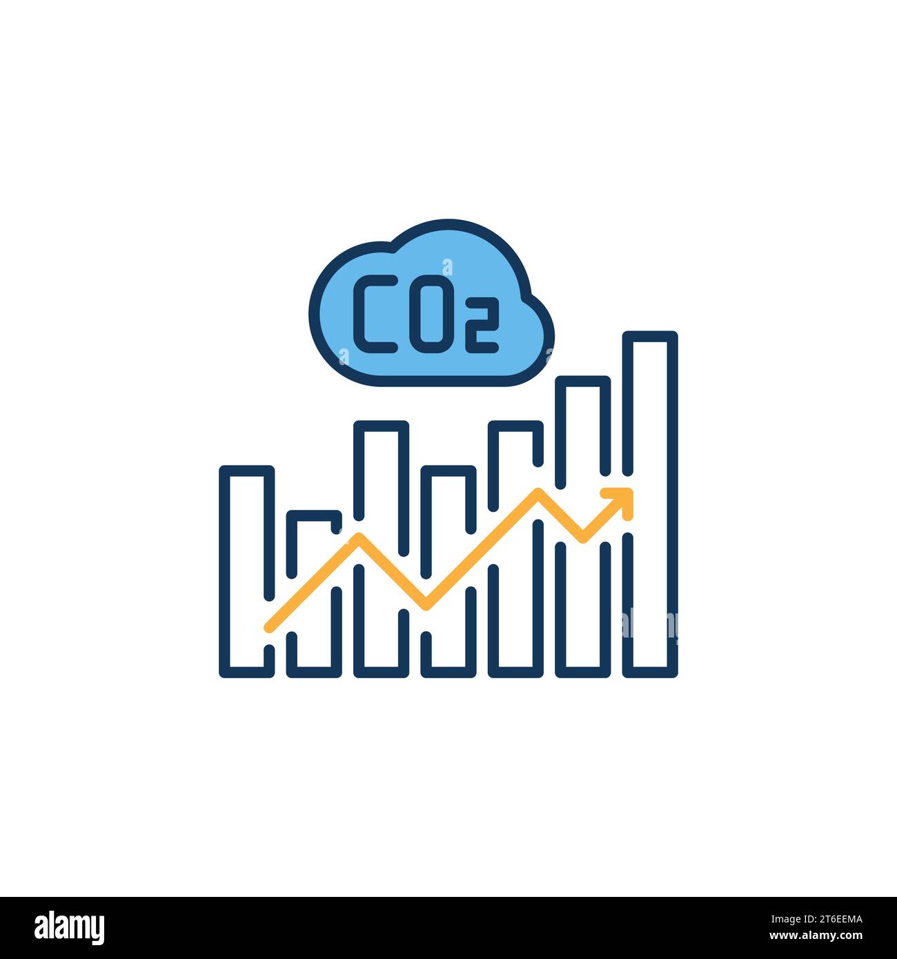 Carbon Dioxide CO2 Bar Chart with Arrow vector concept modern icon or ...