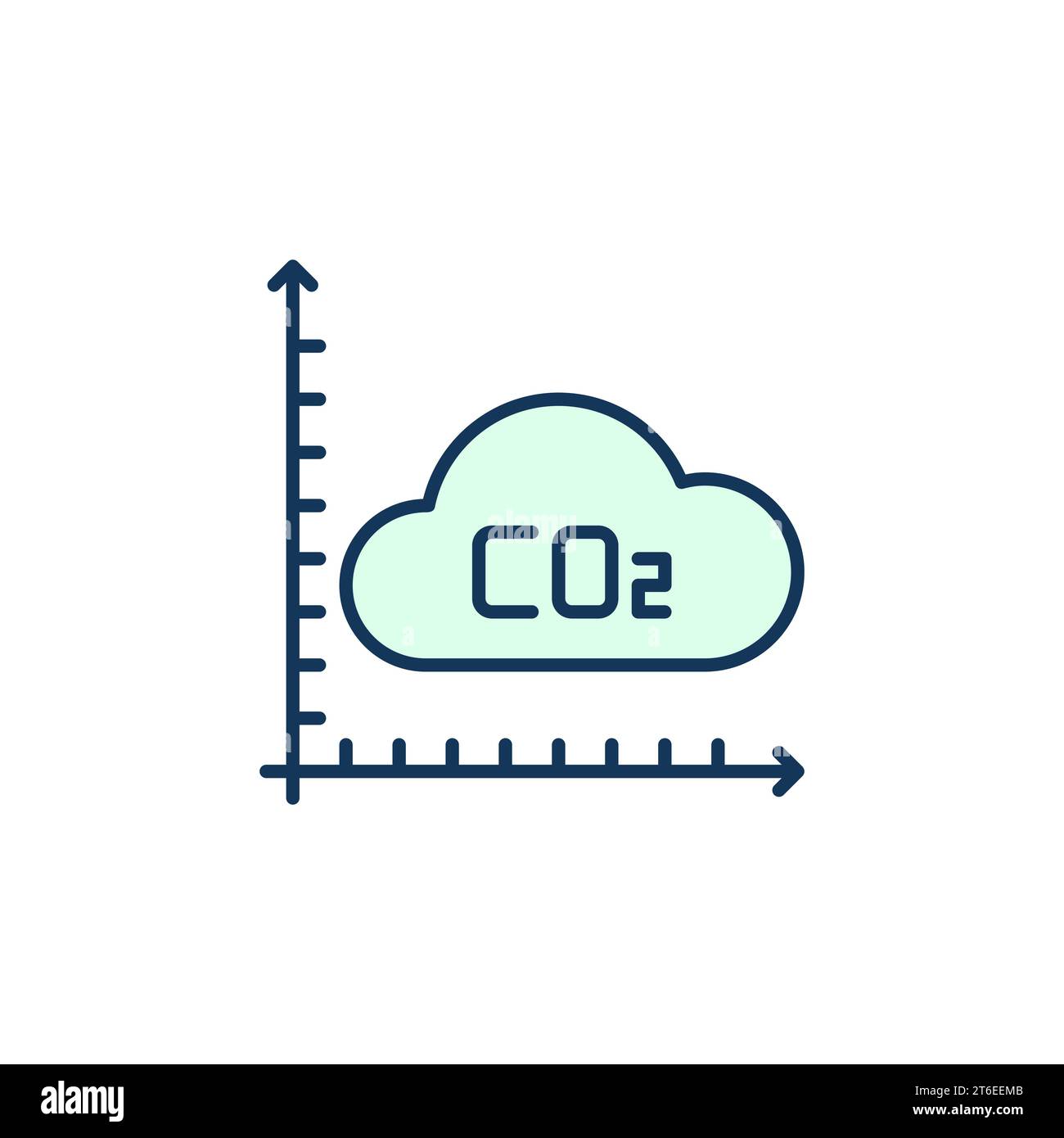 Graph with CO2 Carbon Dioxide Cloud vector concept icon or design ...