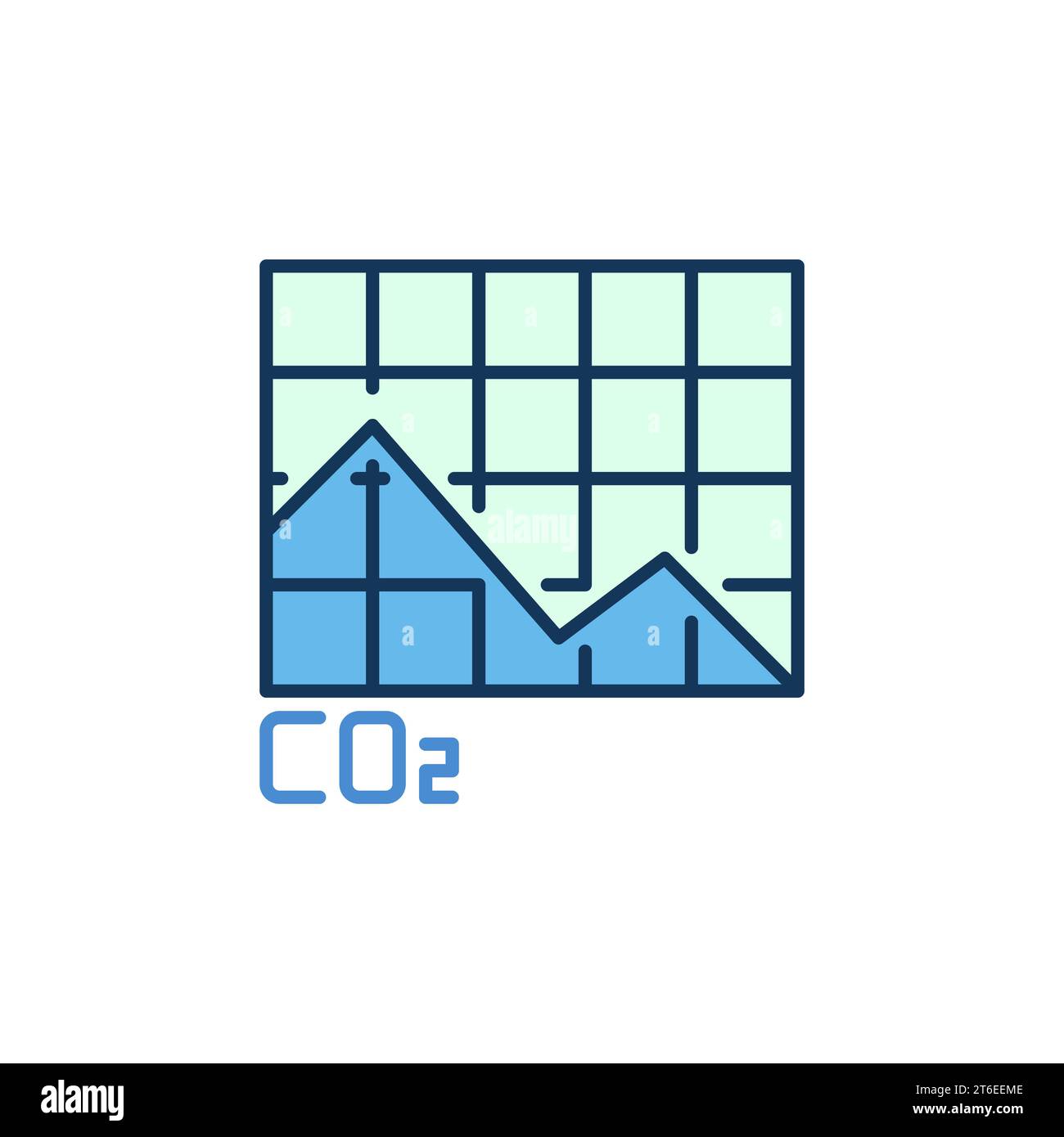 Table with CO2 Carbon Dioxide Line Chart vector concept colored icon or ...