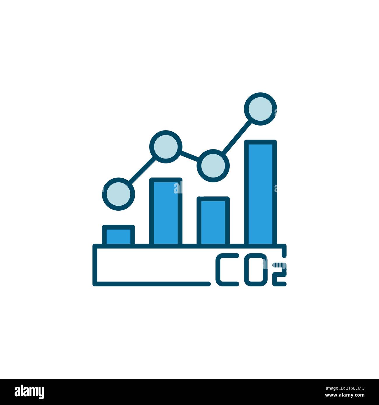 Carbon Dioxide Graph vector concept CO2 Emissions colored icon or sign ...