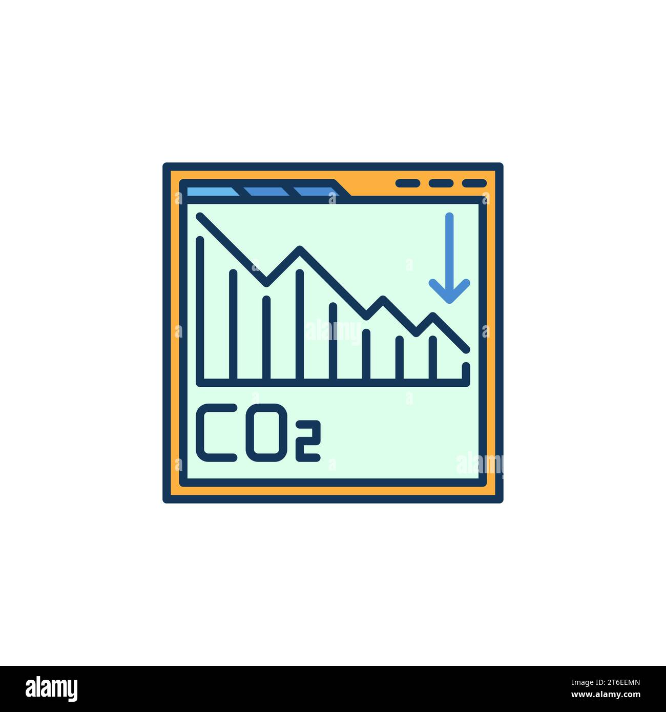 Web Page with CO2 Carbon Dioxide Chart or Graph vector concept colored ...