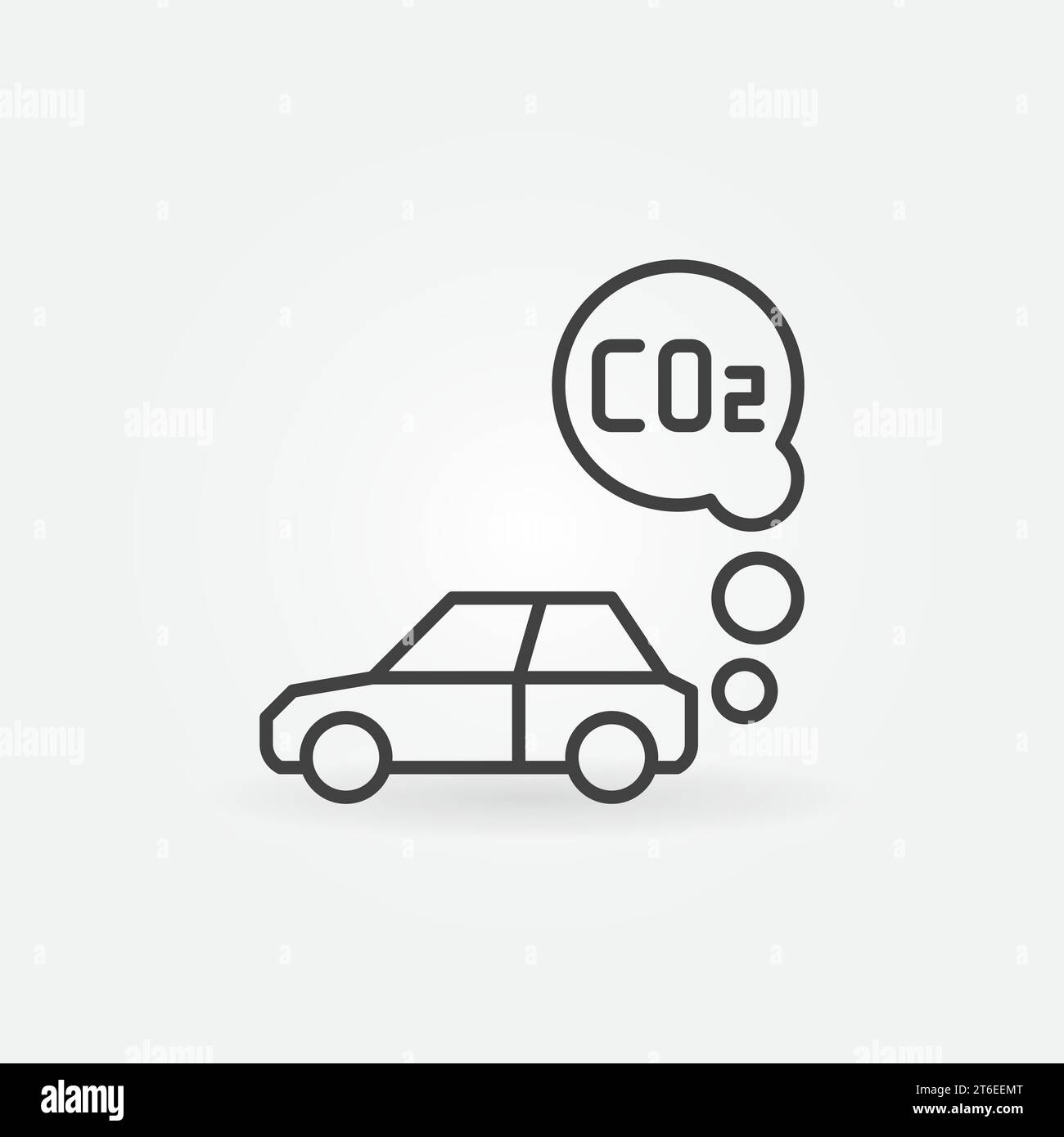 Car Exhaust with Carbon Dioxide CO2 vector thin line concept icon or ...