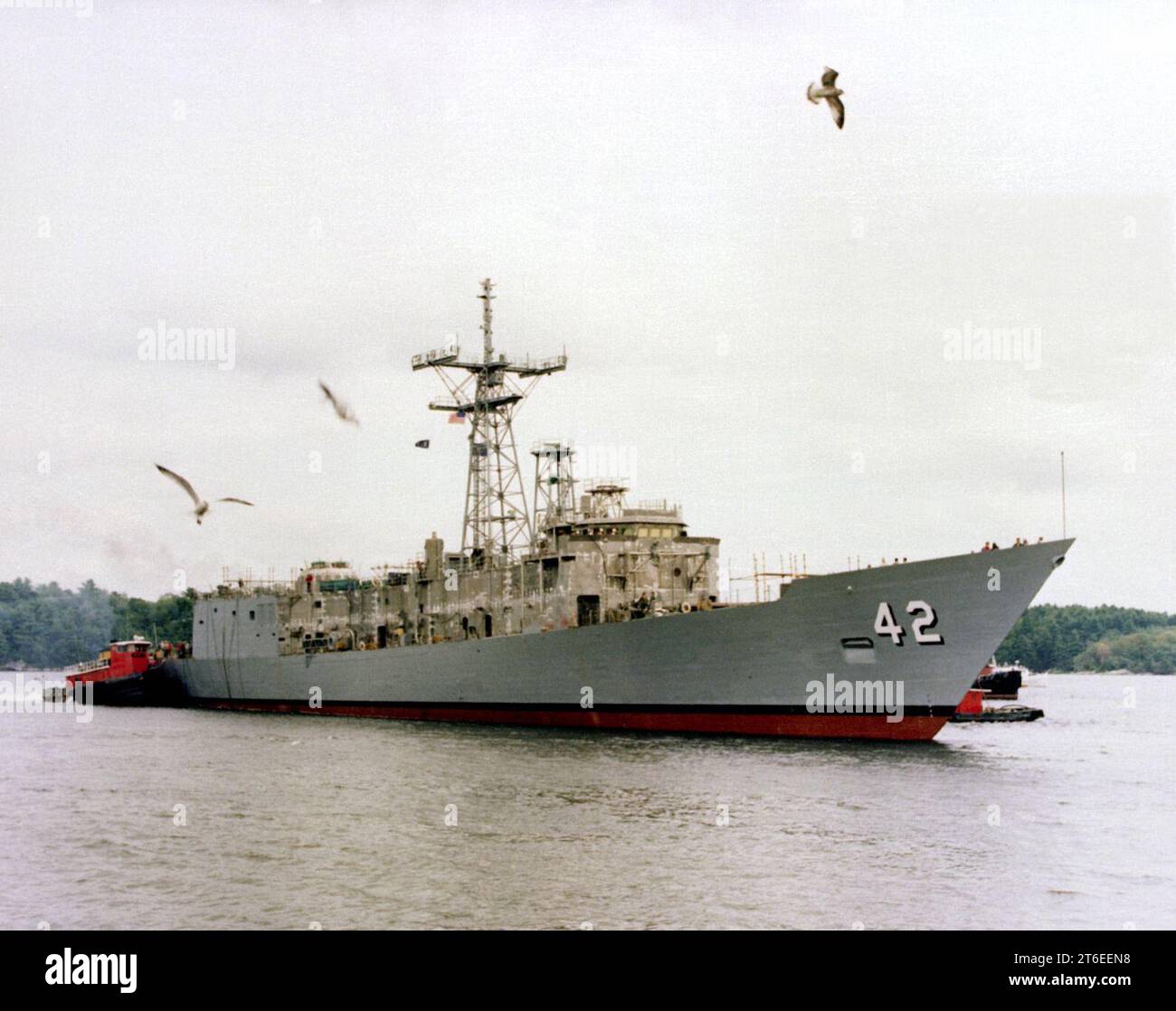 USS Klakring (FFG-42) after her launch at Bath Iron Works, Maine (USA ...