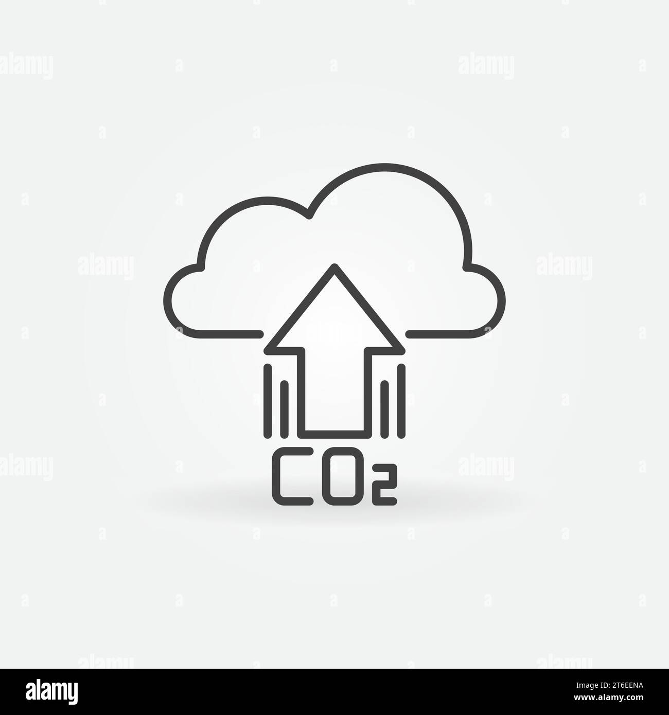 Arrow with Carbon Dioxide CO2 Cloud vector thin line concept icon or design element Stock Vector ...