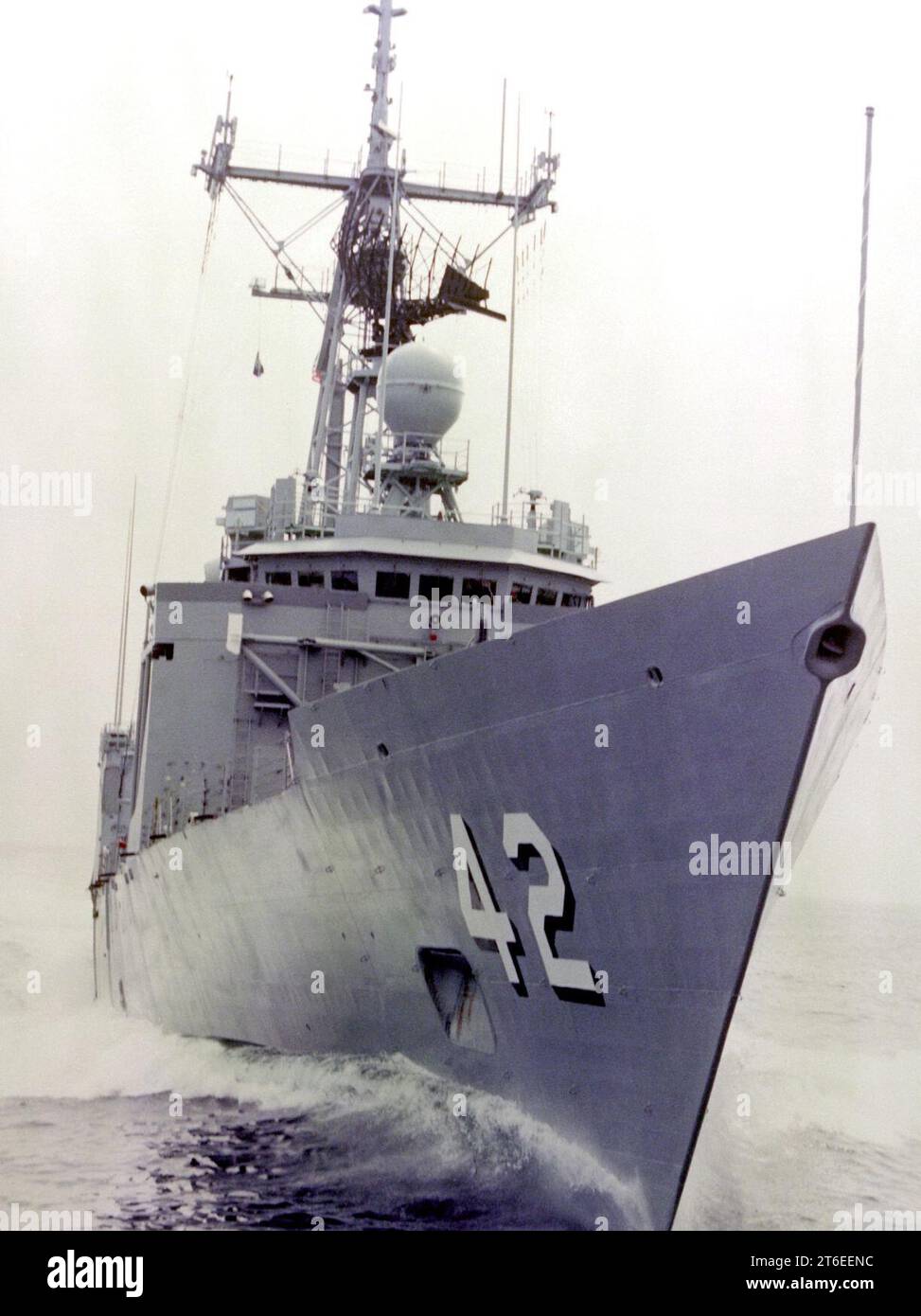 USS Klakring (FFG-42) underway in the Atlantic Ocean, 28 June 1983 ...
