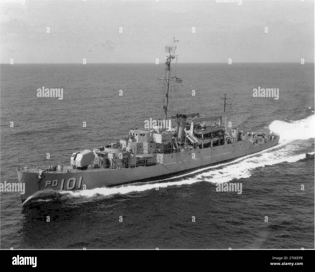 USS Knudson (APD-101) underway at sea, in the 1950s Stock Photo - Alamy
