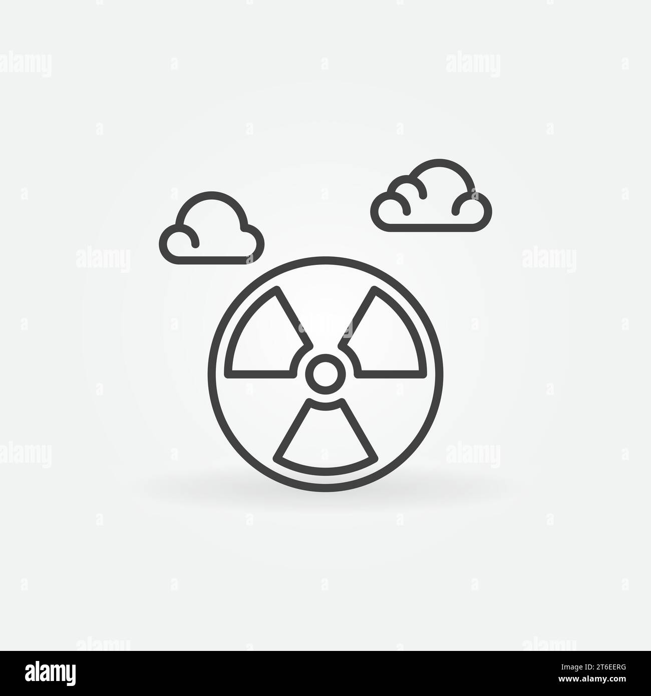 Radiation Sign with Clouds vector concept icon or sign in outline style ...